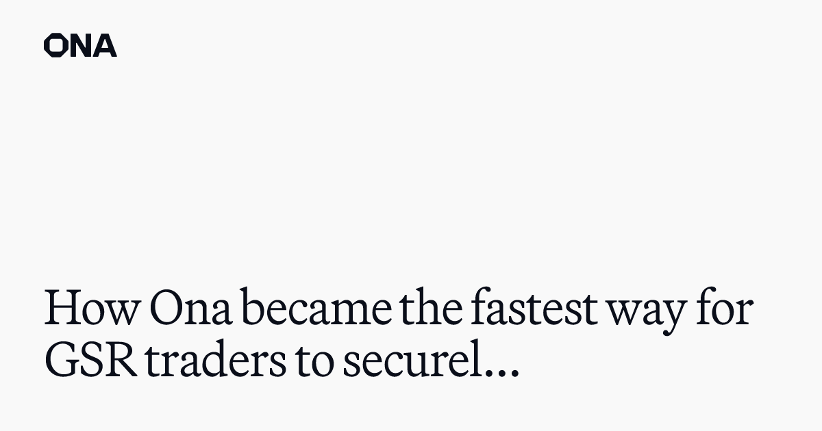 How Ona became the fastest way for GSR traders to securely run code · Ona